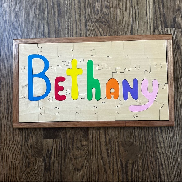 Toys | Vintage Wooden Name Puzzle Bethany | Poshmark